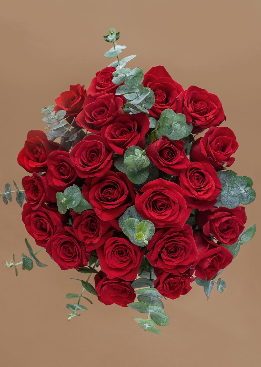 Arreglo de 24 Rosas Rojas en Jarrón Imperia