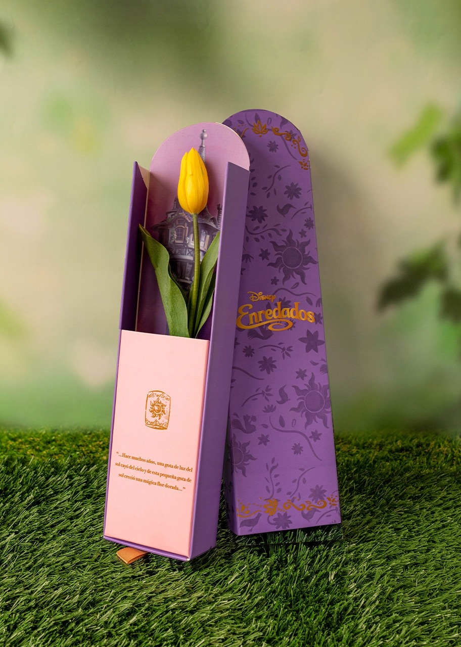 Caja Disney Enredados con Tulipán Amarillo