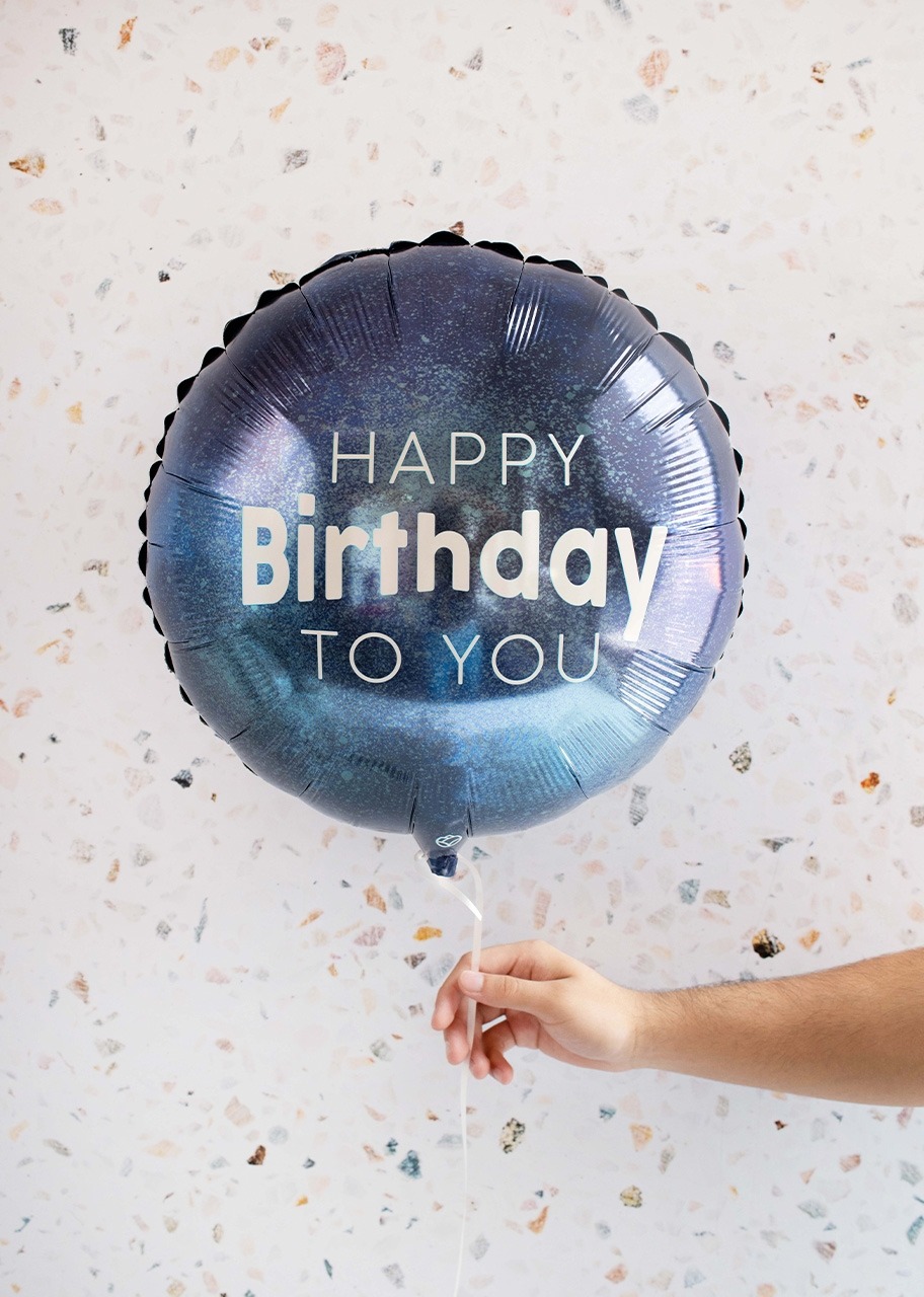 Kit cumpleañero Brownies, Marco Negro y Globo HBD Azul