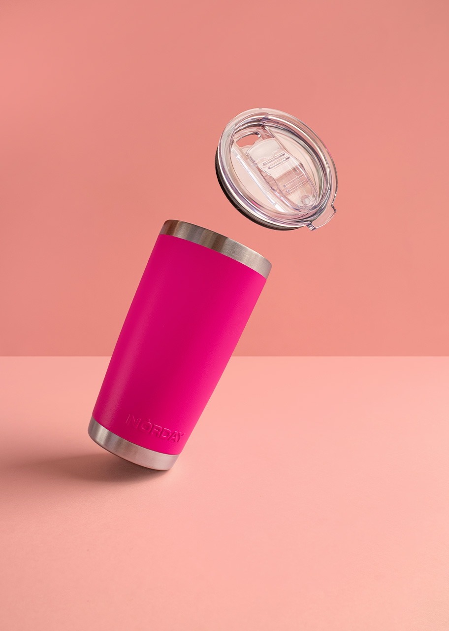 Termo Color Rosa Mexicano Personalizado 20 oz.