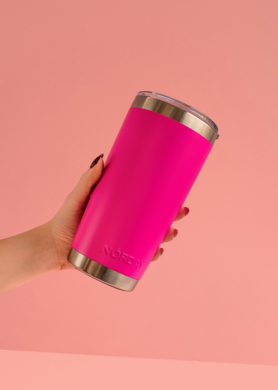 Termo Color Rosa Mexicano Personalizado 20 oz.